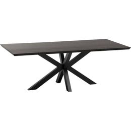 OMG Design Esstisch &raquo;Glasgow&laquo; 1 Stk. tlg. Eiche Massivholz lackiert, mit Metall-Gestell schwarz B/H/T: 200cm x 77cm x 100cm