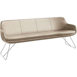 Musterring Essbank &raquo;Tavia&laquo; Schlittengestell in drei Ausf&uuml;hrungen, Breite 180, 200 oder 220 cm beige B/H/T: 220cm x 87cm x 66cm, Echtleder