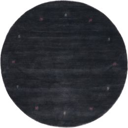 CarpetFine Wollteppich &raquo;Gabbeh Uni, auch als L&auml;ufer und Rund erh&auml;ltlich&laquo; rund 15 mm H&ouml;he reine Wolle, handgewebt, Gabbeh Loom Tiermotiv, gro&szlig;e 