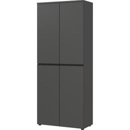 Germania Aktenschrank &raquo;Lemont&laquo; erh&auml;ltlich in zwei H&ouml;hen grau Holzwerkstoff Graphit, B/H/T: 81cm x 197cm x 40cm, T&uuml;ren: 2 Stk.
