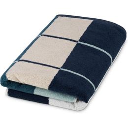 Ross Duschtuch &raquo;Three Stars 9042&laquo; 100% Baumwolle, made in Germany blau Frottier, Frottier B/L: 75cmx140cm, 1 Stk., Karo Streifen, 1 Duschtuch, 