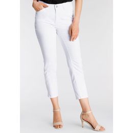 MAC Damen MAC 7/8-Jeans &raquo;Dream Summer&laquo; verk&uuml;rzt mit Schlitz am Saum wei&szlig; 44, L&auml;nge 26