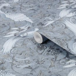Laura Ashley Vliestapete &raquo;Tregaron&laquo; floral texturiert 10mx52cm blau Vlies B/L: 0,52m x 10m, Rollen: 1