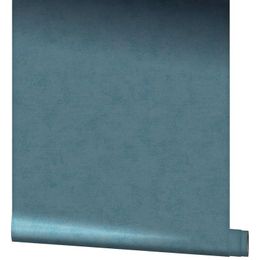 marburg Vliestapete uni moderne Tapete f&uuml;r Wohnzimmer Schlafzimmer K&uuml;che blau Vlies B/L: 0,53m x 10,05m