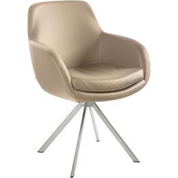 Musterring Esszimmerstuhl &raquo;Tavia&laquo; (Set) 2 Stk. beige B/H/T: 62cm x 86cm x 66cm, 2 Stk., Echtleder, Stativgestell