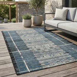 Gino Falcone Teppich &raquo;Outdoor-Africa 38&laquo; rechteckig 5 mm H&ouml;he Flachgewebe, Ethno Style, In- und Outdoor geeignet blau Kunstfaser B : 200cm 1 Stk., 5mm, L: 285cm