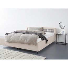 Home Affaire Polsterbett &raquo;Scotland&laquo; beige 100% Polyester Liegefl&auml;che L&auml;nge B: 200cm x 180cm, Webstoff, H&ouml;he Bett: 75cm H&ouml;he Bettseite: 40cm H&ouml;he 