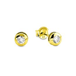 Amor Damen Paar Ohrstecker &raquo;9077304&laquo; mit Zirkonia (synth.) gold 5mm, Gelbgold 585