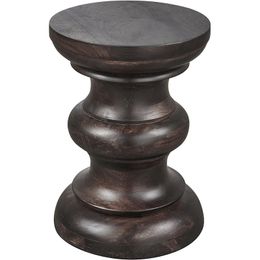 Woood Beistelltisch &raquo;Jonah recyceltes Mangoholz mit massivem Unterbau H 42 x B 30 x T 30 cm&laquo; Tragkraft 100 kg, sichtbare Maserung, fertig montiert 