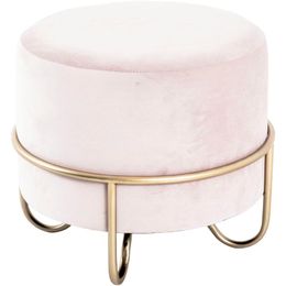 HAKU Hocker &raquo;Pouf, Schemel, Stockerl&laquo; rund - aus Textil Rosa - &Oslash;/H 43/40 cm gold Bezug 100% Polyester B/H/T: 43cm x 40cm x 43cm