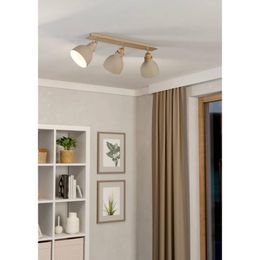 Eglo Deckenspot &raquo;ARRECIFE Deckenstrahler, Stahl, E27, IP20, Wohnzimmerlampe, Flurlampe&laquo; E27 1 Stk. Spot, L74,5 x B14,5 x H23,5 cm, braun, nickel-matt,