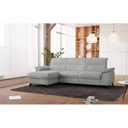 Sit & More sit&more Ecksofa &raquo;Astoria L-Form&laquo; wahlweise mit motorischer Relaxfunktion grau 100% Polyester B/H/T: 260cm x 91cm x 175cm, Flachgewebe, Recamiere 