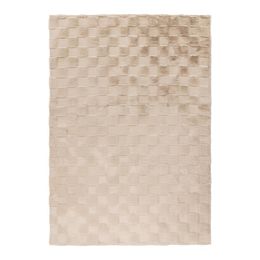 Kayoom Teppich &raquo;Botany 625&laquo; rechteckig 18 mm H&ouml;he weicher kuscheliger Kurzflor, Fellhaptik, alle R&auml;ume, viele Farben beige Polyester B : 80cm 1 Stk., 18mm, L