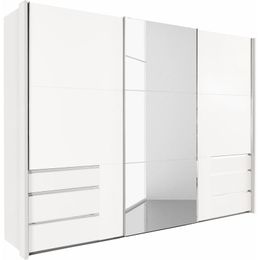 wimex Schwebet&uuml;renschrank &raquo;Level by fresh to go&laquo; jeweils mit einer Spiegelt&uuml;r wei&szlig; B/H/T: 300cm x 216cm x 65cm, Schubladen: 6 Stk. T&uuml;ren: 3 Stk.