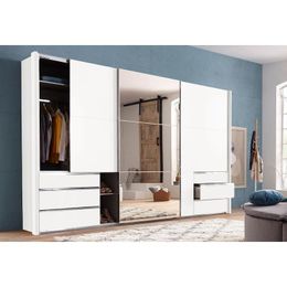 wimex Schwebet&uuml;renschrank &raquo;Level by fresh to go&laquo; jeweils mit einer Spiegelt&uuml;r wei&szlig; B/H/T: 300cm x 236cm x 65cm, Schubladen: 6 Stk. T&uuml;ren: 3 Stk.