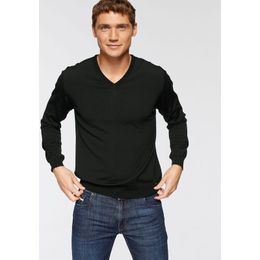 OLYMP Herren OLYMP V-Ausschnitt-Pullover &raquo;OLYMP Strick Casual&laquo; klassischer Strickpullover schwarz L
