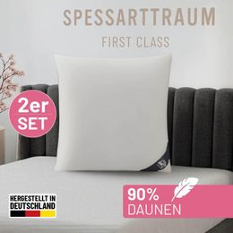 Spessarttraum Daunenkissen &raquo;FIRST CLASS, Kopfkissen 1-tlg. oder 2-tlg. 40x80 oder 80x80 cm&laquo; F&uuml;llung: 90% Daunen, 10%Federn Spar-Set, 2 Stk. tlg. 