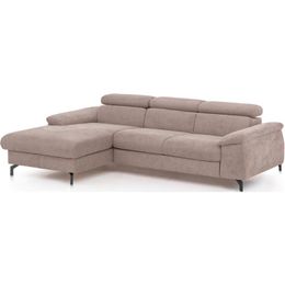 COTTA Ecksofa &raquo;Kitty L-Form, B: 242 cm&laquo; mit Kopfteilverstellung, optional Schlaffunktion & Bettkasten Microfaser (100% Polyester);Flachgewebe (100% 