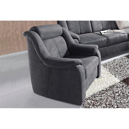 Sit & More sit&more Sessel &raquo;Basel&laquo; grau Luxus-Microfaser (aus 100% Polyester);NaturLEDER (echtes Rindsleder);SOFTLUX -Kunstleder;Altara Nubuck , die 