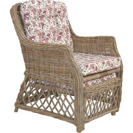 Home Affaire Rattanstuhl () Handarbeit, Ma&szlig;e (B/T/H): (67/75/91) grau B/H/T: 67cm x 91cm x 75cm