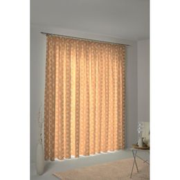 Adam Vorhang &raquo;Retro Floret&laquo; Kr&auml;uselband 1 Stk. tlg. aus 100% Bio-Baumwolle gelb Jacquard, Baumwolle (Bio-Baumwolle) 145cm, Kr&auml;uselband, 145cm