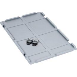 Sch&auml;fer Shop Sch&auml;fer Shop Pure Scharnierdeckel Serie Economy f&uuml;r Euroboxen 600 x 400 mm, Kunststoff, grau