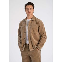 LINDBERGH Herren Outdoorhemd "Hemdjacke Modern Fit", braun, Gr. S, Obermaterial: 98% Baumwolle, 2% Elasthan, Hemden