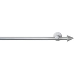 Garesa Gardinenstange &raquo;SEFRA&laquo; &Oslash; 16 mm 1 l&auml;ufig-l&auml;ufig Wunschma&szlig;l&auml;nge Vorhanggarnitur,Innenlaufgarnitur, verl&auml;ngerbar, Endknopf Spitze silber Aluminium