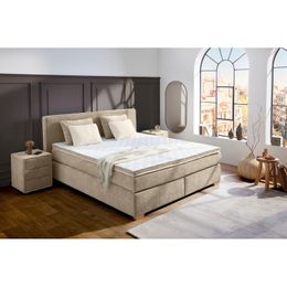 Jockenh&ouml;fer Boxspringbett &raquo;Ronja, inkl. 7-Zonen-TTFK-Matratzen, Kaltschaum-Topper&laquo; inkl. 4 Kissen, 180x200 cm, verschiedene H&auml;rtegrade w&auml;hlbar beige Bezug Bett: 