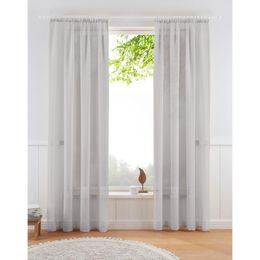OTTO home Gardine &raquo;TENDER&laquo; Kr&auml;uselband 1 Stk. tlg. Leinen Optik mit Struktur, monochrom, Bestseller wei&szlig; Polyester 145cm, Kr&auml;uselband, 135cm