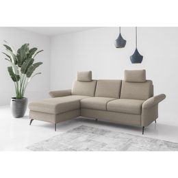 OTTO home Ecksofa &raquo;Rochelle&laquo; wahlweise mit Schlaffunktion, Bettkasten und Armteilverstellung grau 95% Polyester 5% Polyamid B/H/T: 251cm x 93cm x 