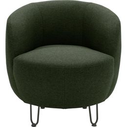 Home Affaire Sessel &raquo;Anjuli Lieferzeit nur 2 Wochen&laquo; Runde Form, perfektes Einzelst&uuml;ck, Flausch oder Feinstruktur gr&uuml;n 100% Polyester Feinstruktur, B/