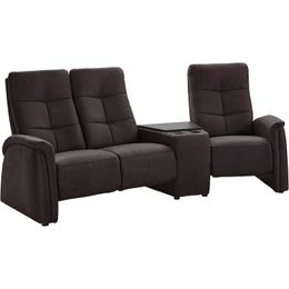 exxpo - sofa fashion 3-Sitzer &raquo;Tivoli, Kinosofa mit Relaxfunktion, mit Ablagetisch und Stauraum&laquo; bequem und komfortabel, hohe R&uuml;ckenlehne braun B/H/T: