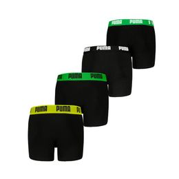 Puma Herren Puma Boxershorts &raquo;Puma BOYS EVERYDAY BASIC BOXERS 4P ECOM&laquo; 4er Pack, mit farblich abgesetztem Bund gr&uuml;n 134/140
