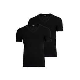 Dsquared2 Herren T-Shirt "T-Shirt TWIN-PACK V-NECK T-SHIRT 2er Pack", schwarz, Gr. M, Obermaterial: 94% Baumwolle CO. 6% Elasthan EL., Shirts