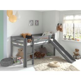 Vipack Hochbett &raquo;Pino, inkl. Rolllattenrost, Leiter, Rutsche und Absturzschutz&laquo; B/H/T ca. 210x114x218cm, Kiefer massiv, stabil und standfest, in 