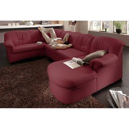 DOMO collection Wohnlandschaft &raquo;Papenburg, zeitlose R&uuml;ckensteppung, elegante Formensprache, U-Form&laquo; in gro&szlig;er Farbvielfalt, wahlweise mit Bettfunktion