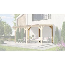 Weka Terrassendach &raquo;Terrassen&uuml;berdachung&laquo; f&uuml;r die freistehenden Montage, ohne Dacheindeckung beige Fichtenholz Einheitsgr&ouml;&szlig;e