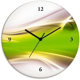 Artland Wanduhr &raquo;Kreatives Element&laquo; wahlweise mit Quarz- oder Funkuhrwerk, lautlos ohne Tickger&auml;usche gr&uuml;n &Oslash; 30cm, Funkuhr
