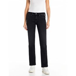 Replay Damen Bootcut-Jeans &raquo;NEW LUZ&laquo; mit gesticktem R an der Ges&auml;&szlig;tasche 28, L&auml;nge 32