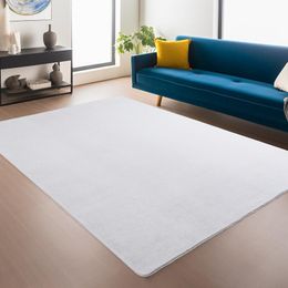 Ayyildiz Teppiche Teppich &raquo;JOY 1400, auch als L&auml;ufer und in Rund erh&auml;ltlich&laquo; rechteckig 11 mm H&ouml;he besonders weich, uni Kurzflor, Wohnzimmer, Kinderzimmer wei&szlig; 