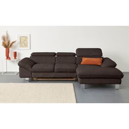 COTTA Ecksofa &raquo;Driver L-Form, B: 268 cm&laquo; Kopfteilverstellung, optional Schlaffunktion & Bettkasten LEDER BEEFY (ein abgedecktes Spalt-Rindsleder) im 