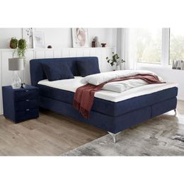 Jockenh&ouml;fer Boxspringbett &raquo;"Elfie" inkl. Topper&laquo; erh&auml;ltlich in den Breiten 90,140 & 180cm und diversen Farbvarianten blau Bezug Bett: Microfaser (100% Polyester);