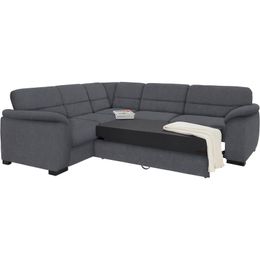 Sit & More sit&more Ecksofa &raquo;Montego L-Form, B: 256 cm, gro&szlig;e Stoffauswahl, Komfort Sitzh&ouml;he 46cm&laquo; wahlweise mit Schlaffunktion und Schubkasten grau Luxus-