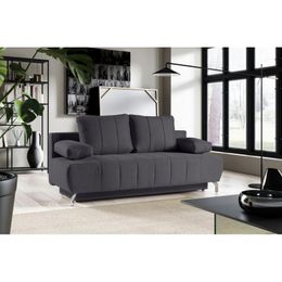 WERK2 Schlafsofa &raquo;Troya Bettsofa mit Bettkasten und Federkern, Breite 210cm&laquo; 2-Sitzer Sofa und Schlafcouch mit Federkern & Bettkasten grau 100% 
