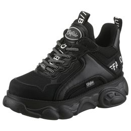 Buffalo Damen Plateausneaker "CHAI", Gr. 36, schwarz, Lederimitat, Nubuklederimitat, Textil, kontrastfarbene Details, unifarben, Schuhe,