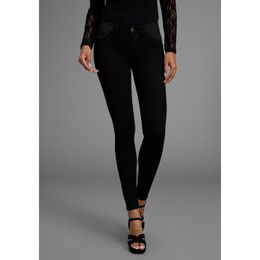Arizona Damen Skinny-fit-Jeans &raquo;Ultra Stretch&laquo; skinny-fit, mit Used-Look-Crinkles, niedrige Leibh&ouml;he schwarz 36, N-Gr
