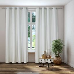 Kutti Vorhang &raquo;Dimout&laquo; &Ouml;sen 1 Stk. tlg. Verdunkelung, Thermo, isolierend, einfarbig grau Polyester 145cm, &Ouml;sen, 140cm