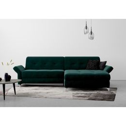 Home Affaire Ecksofa &raquo;Maredo L-Form&laquo; Federkern, wahlweise auch mit Kopfteil- und Armlehnverstellung gr&uuml;n 100% Polyester B/H/T: 284cm x 89cm x 179cm, 