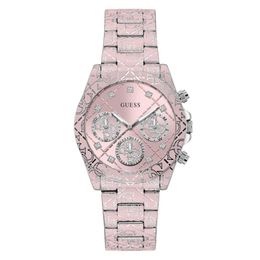 Guess Damen Multifunktionsuhr &raquo;GEMMA&laquo; Quarzuhr, Armbanduhr, Damenuhr, Edelstahlarmband, Datum rosa Einheitsgr&ouml;&szlig;e
